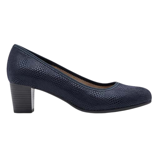 Jana Block Heeled Pumps- 22476-42 - Navy – Greenes Shoes
