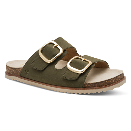 Jana Ladies Sliders - 27461-46 - Olive – Greenes Shoes