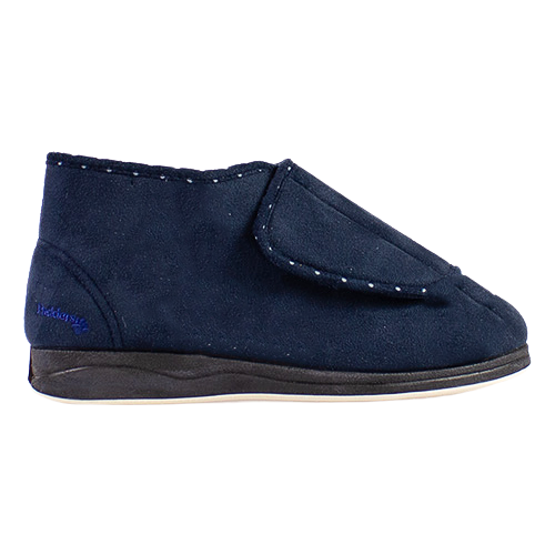 Padders Ladies Extra Wide Slippers - Cherish - Navy – Greenes Shoes